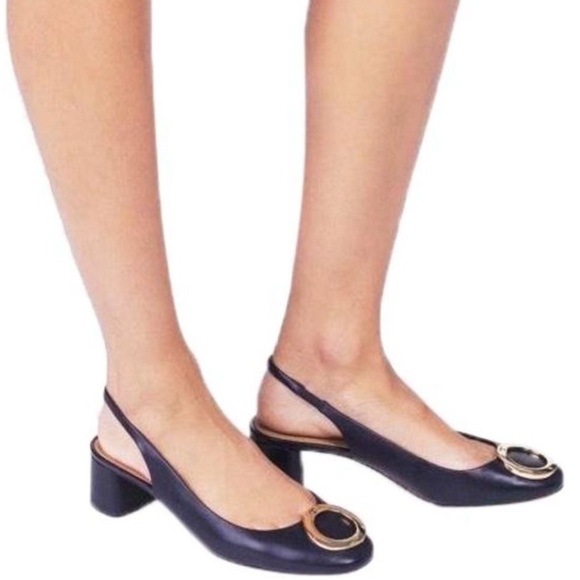 Tory Burch | Shoes | Tory Burch Caterina Navy Slingbacks Size 9 | Poshmark